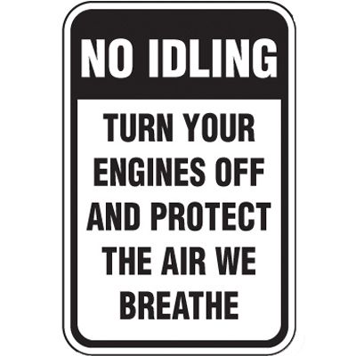 No Idling Signs & No Idle Zone Signs | Emedco