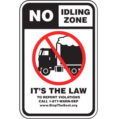 No Idling Signs & No Idle Zone Signs | Emedco
