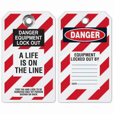Lockout Tag- Danger Equipment Lockout, A Life is on the Line|Seton ...