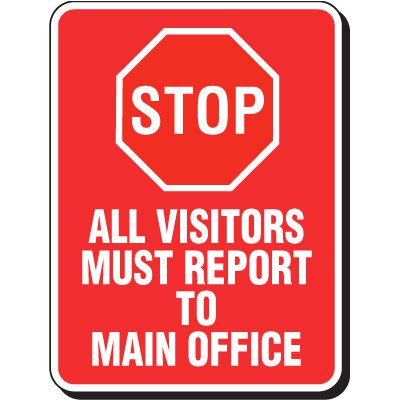 Reflective Parking Lot Signs - Stop All Visitors|Seton Canada