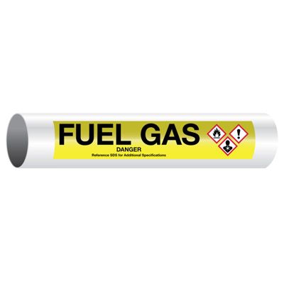 Danger Fuel Gas - GHS Pipe Markers | Emedco