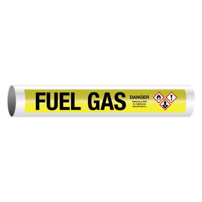 Danger Fuel Gas Pipe Markers, GHS Pipemarkers | Seton | Seton