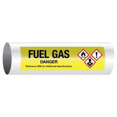 Danger Fuel Gas Pipe Markers, GHS Pipemarkers | Seton | Seton