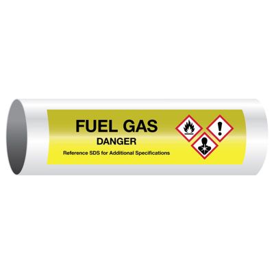 Danger Fuel Gas - GHS Pipe Markers | Emedco