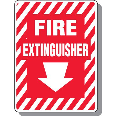 Fire Extinguisher with Arrow Down Signs | Fire Extinguisher Signs.com ...