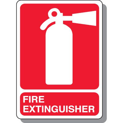 Interior Fire Extinguisher Signs - Red | Emedco