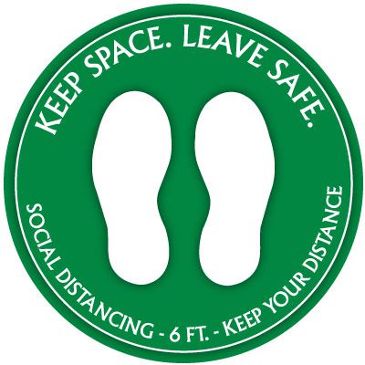 Floor Markers, Floor Safety Signs - Keep Space Leave Safe | Emedco