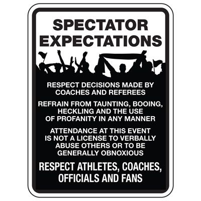 Spectator Expectations - Athletic Facilities Signs | Seton