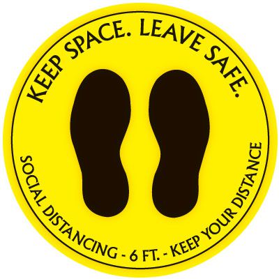 Floor Markers, Floor Safety Signs - Keep Space Leave Safe | Emedco