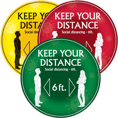 Floor Safety Signs - Keep Your Distance 6Ft | Seton Canada | Seton.ca