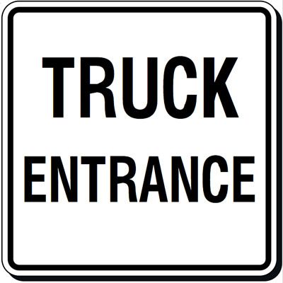 Reflective Parking Lot Signs - Truck Entrance | Emedco