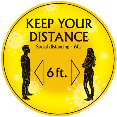 Floor Markers, Floor Safety Signs - Keep Your Distance 6Ft | Seton