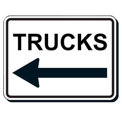 Reflective Parking Lot Signs - Truck (Left Arrow Sign) | Seton