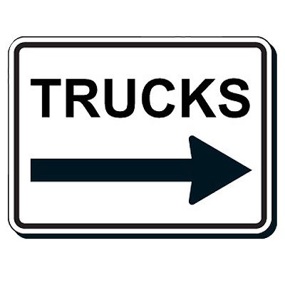 Reflective Parking Lot Signs - Truck (Right Arrow)|Seton Canada