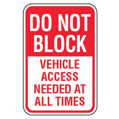 No Parking Signs - Do Not Block Access Needed | Emedco
