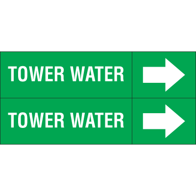 Weather-Code™ Self-Adhesive Outdoor Pipe Markers - Tower Water | Seton