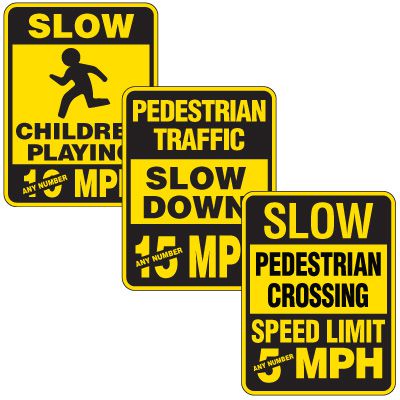Reflective Pedestrian Crossing Signs - Custom Speed Limit | Seton