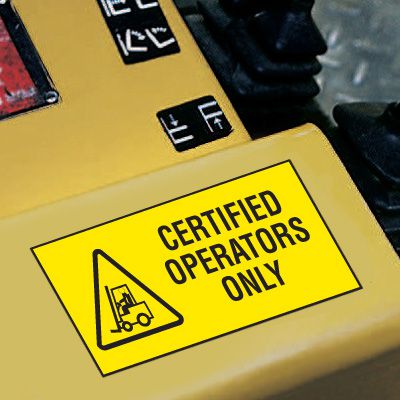 Forklift Safety Labels - Certified Operators Only|Seton Canada | Seton.ca