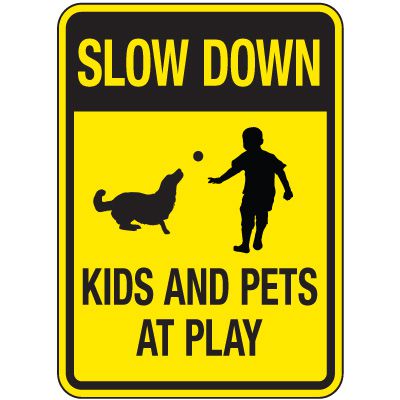 Reflective Pedestrian Crossing Signs - Slow Down | Emedco