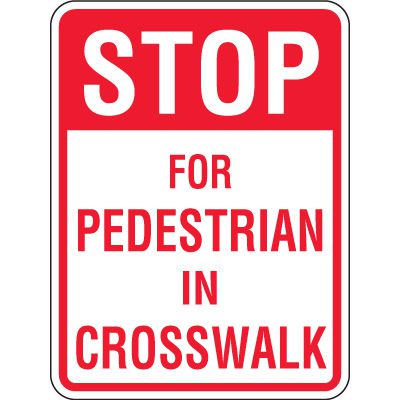 Reflective Pedestrian Crossing Signs - Stop Pedestrian Crosswalk|Seton ...