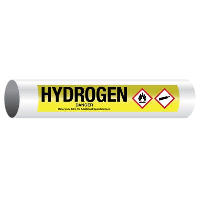 Danger Hydrogen Pipe Markers, GHS Pipemarkers | Seton | Seton