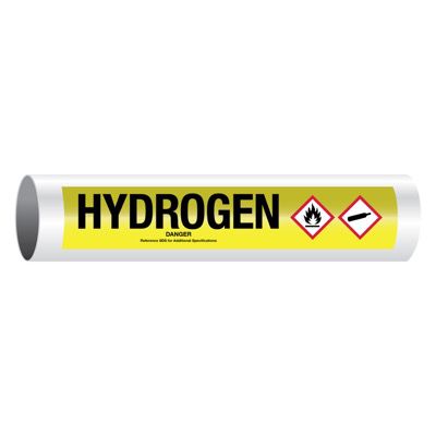 Danger Hydrogen Pipe Markers, GHS Pipemarkers | Seton | Seton