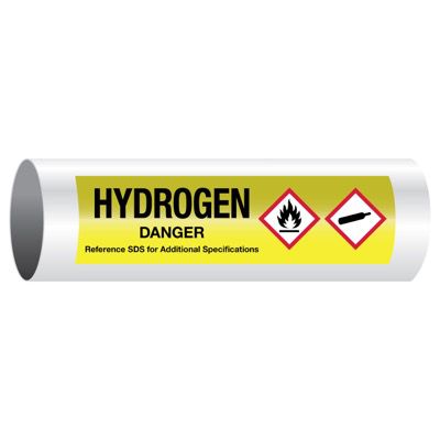 Danger Hydrogen Pipe Markers, GHS Pipemarkers | Seton | Seton