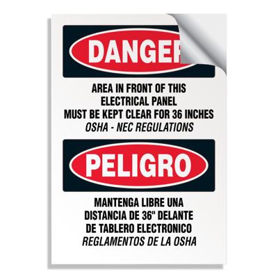 Voltage Warning Labels - Danger Keep Clear | Emedco