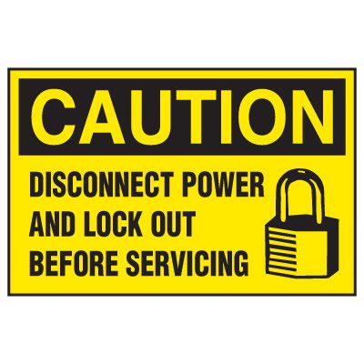 Lockout Hazard Warning Labels - Caution Disconnect Power|Seton Canada ...
