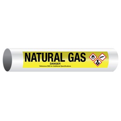 Danger Natural Gas Pipe Markers, GHS Pipemarkers | Seton | Seton