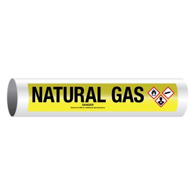 Danger Natural Gas Pipe Markers, GHS Pipemarkers | Seton | Seton