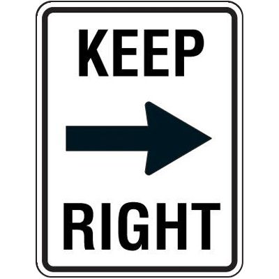Reflective Speed Limit Signs - Keep Right (with Arrow) | Seton