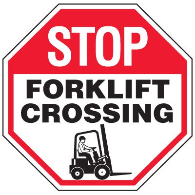 Forklift Crossing Stop Sign With Symbol | Seton Canada | Seton.ca