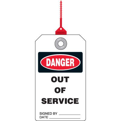 Danger Out of Service - Safety Tag with Self-Locking Seal | Seton