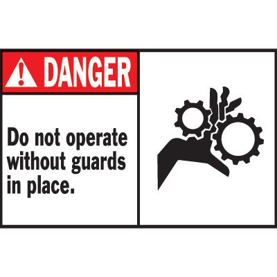 Machine Warning Labels - Do Not Operate Without Guards | Seton Canada ...