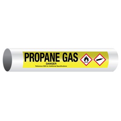 Danger Propane Gas Pipe Markers, GHS Pipemarkers | Seton | Seton