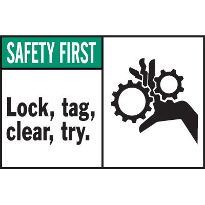 Machine Warning Labels - Safety First Lock Tag|Seton Canada | Seton.ca