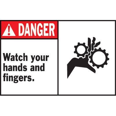 Machine Warning Labels - Danger Watch Your Hands | Seton Canada | Seton.ca