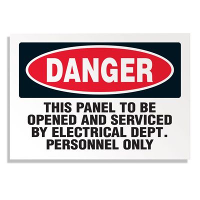 Voltage Warning Labels - Danger Service By Electrician only | Emedco