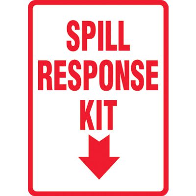 Spill Response Kit Signs - 1-Way, 2-Way & 3-Way Sign | Emedco