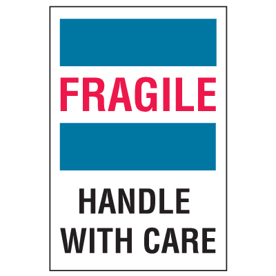 Fragile Handle With Care Shipping Labels | Emedco