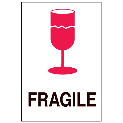 Fragile Labels - Fragile with Graphic | Emedco