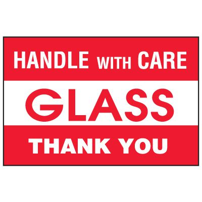 Glass Package Handling Label | Emedco