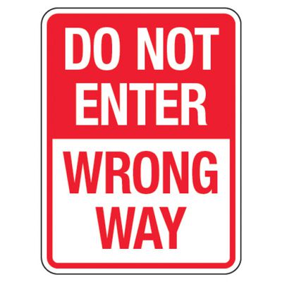 Reflective Traffic Reminder Signs - Do Not Enter Wrong Way | Seton