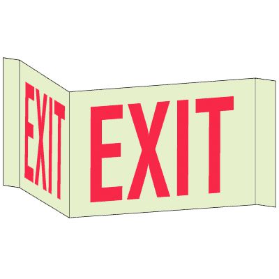 3-Way View Fire Safety Signs - Exit | Seton