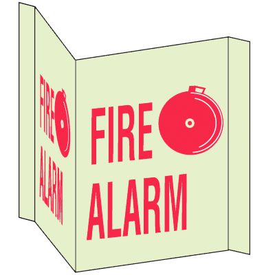3-Way View Fire Safety Signs - Fire Alarm | Seton