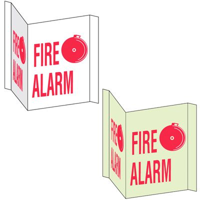 3-Way View Fire Safety Signs - Fire Alarm | Seton