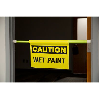 Caution Wet Paint Hanging Doorway Barricade Sign Kit | Seton.ca