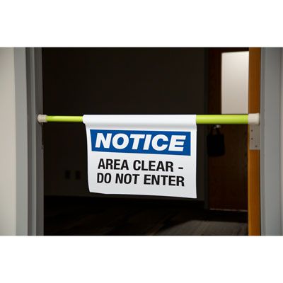 Notice Area Clear Do Not Enter Hanging Doorway Barricade Sign Kit ...