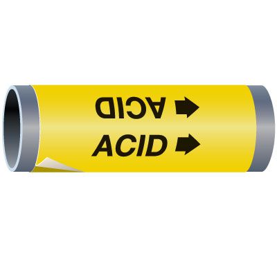 Acid Self-Adhesive Pipe Markers | Ultra-Mark® High Performance | Seton
